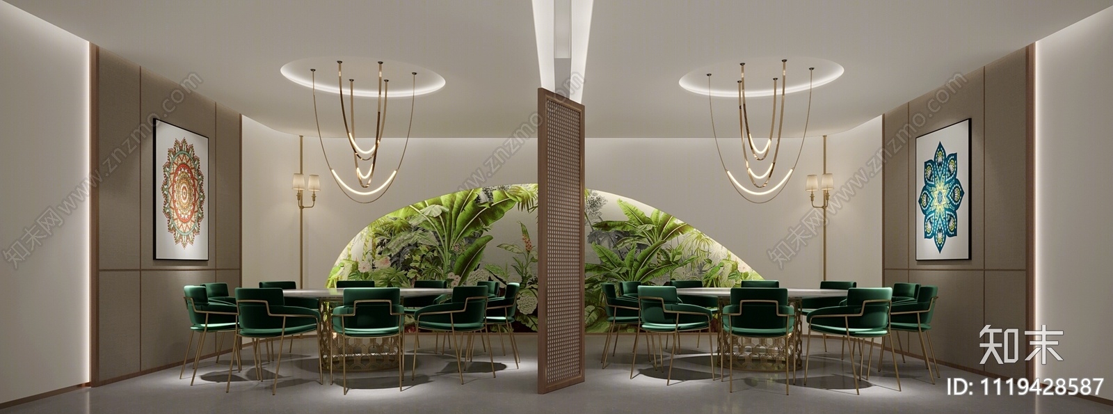 现代餐饮包间3d模型下载【id1119428587】知末3d模型网