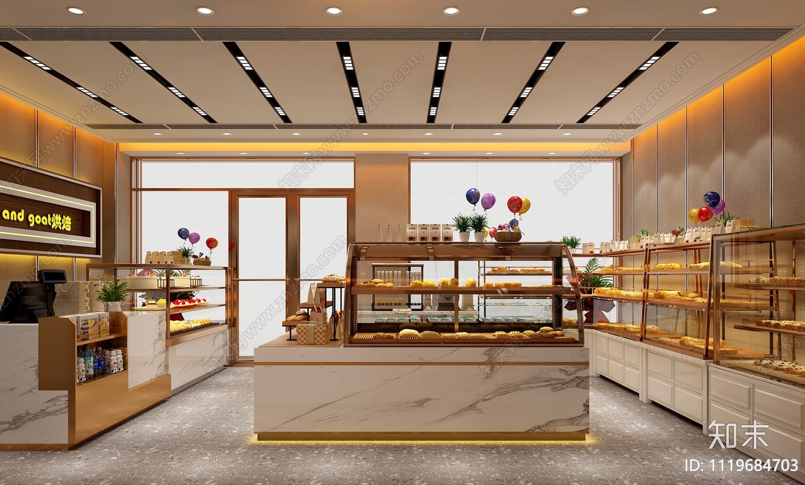现代面包蛋糕店3d模型下载【id1119684703】知末3d模型网