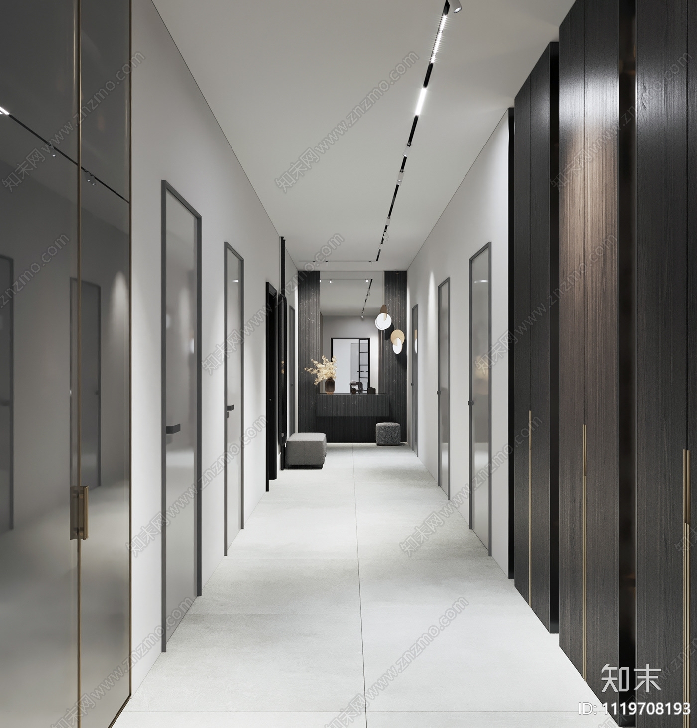 现代高级灰公寓设计3d模型下载【id1119708193】【知末效果图】