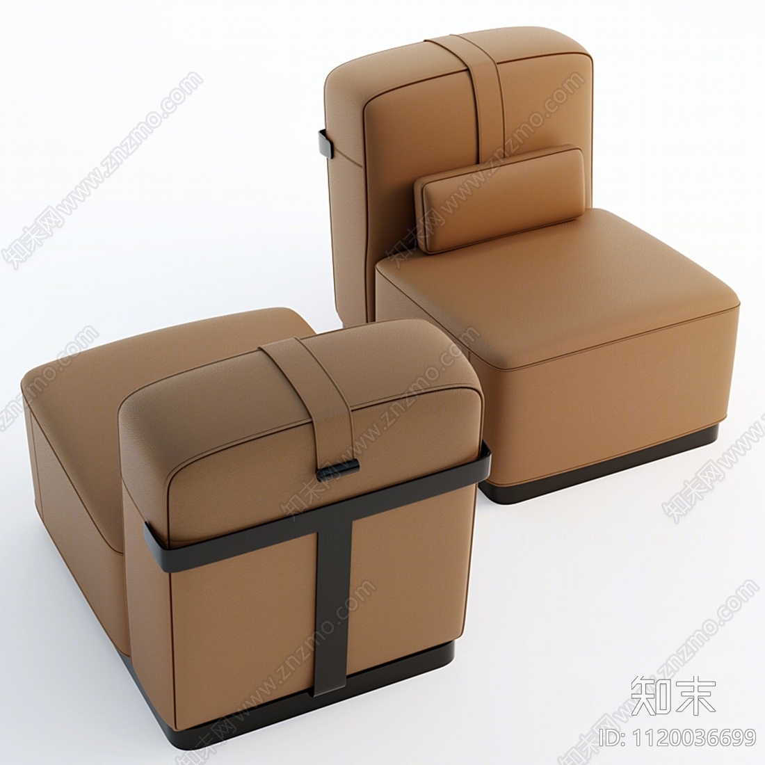 Flexform现代单人沙发3d模型下载【id1120036699】知末3d模型网