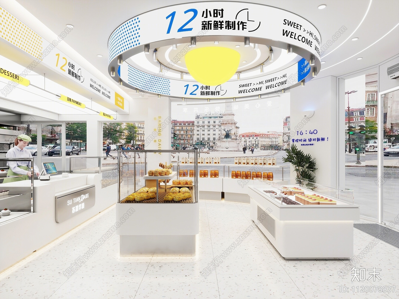 现代烘焙蛋糕面包店3d模型下载【id1120078837】知末3d模型网