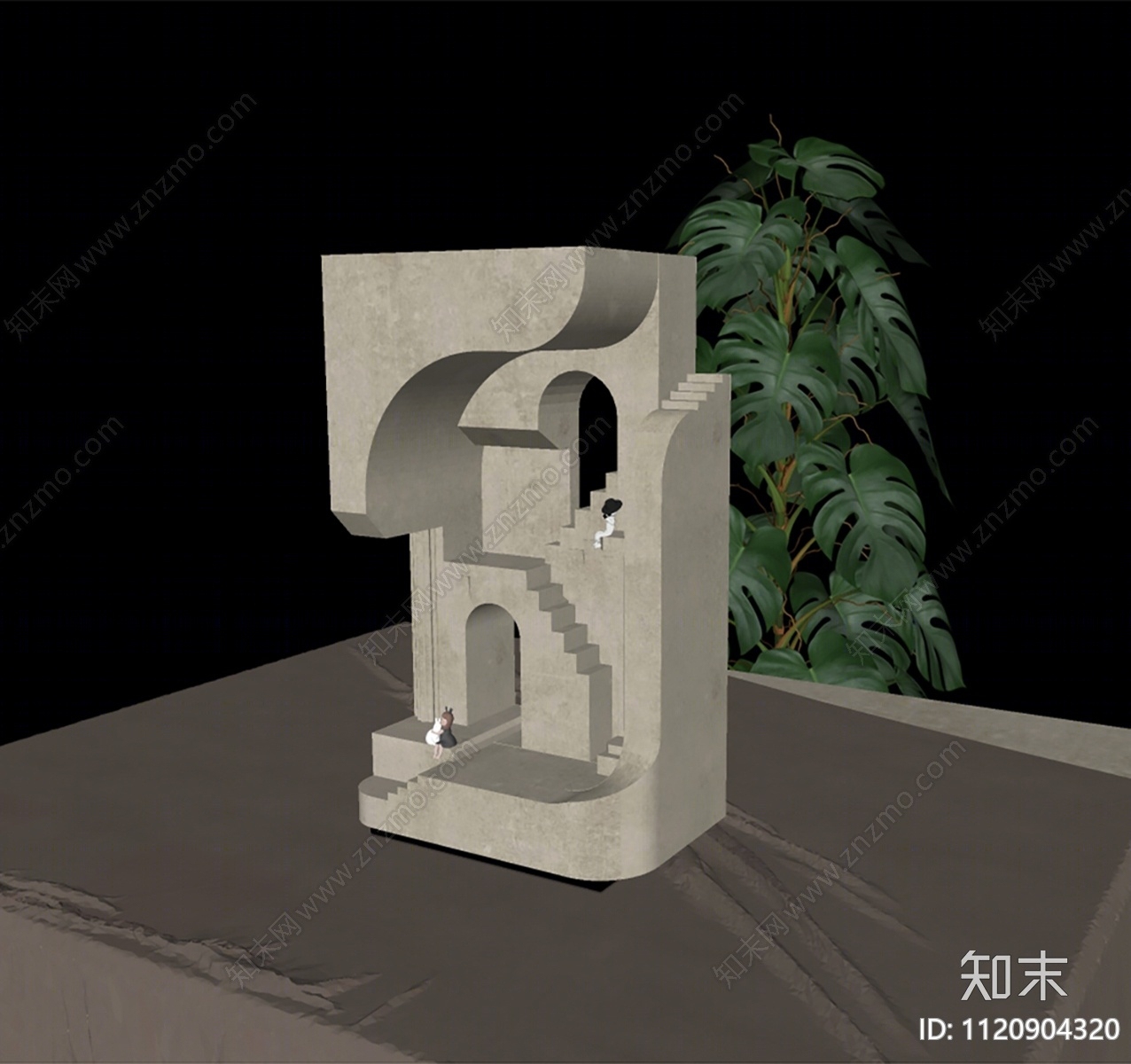 现代石膏嵌入式壁灯su模型下载【id1120904320】知末su模型网