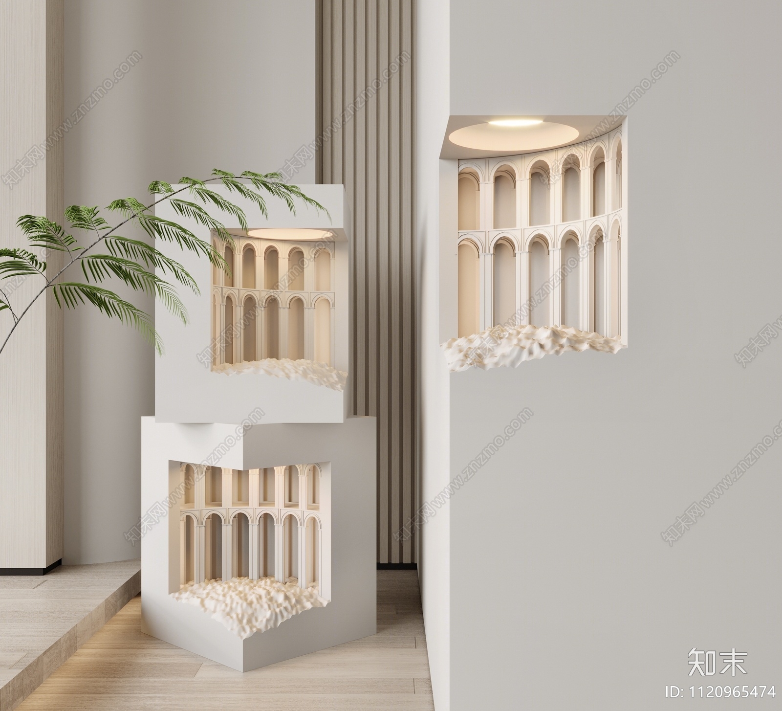 现代嵌入式石膏灯3d模型下载【id1120965474】知末3d模型网