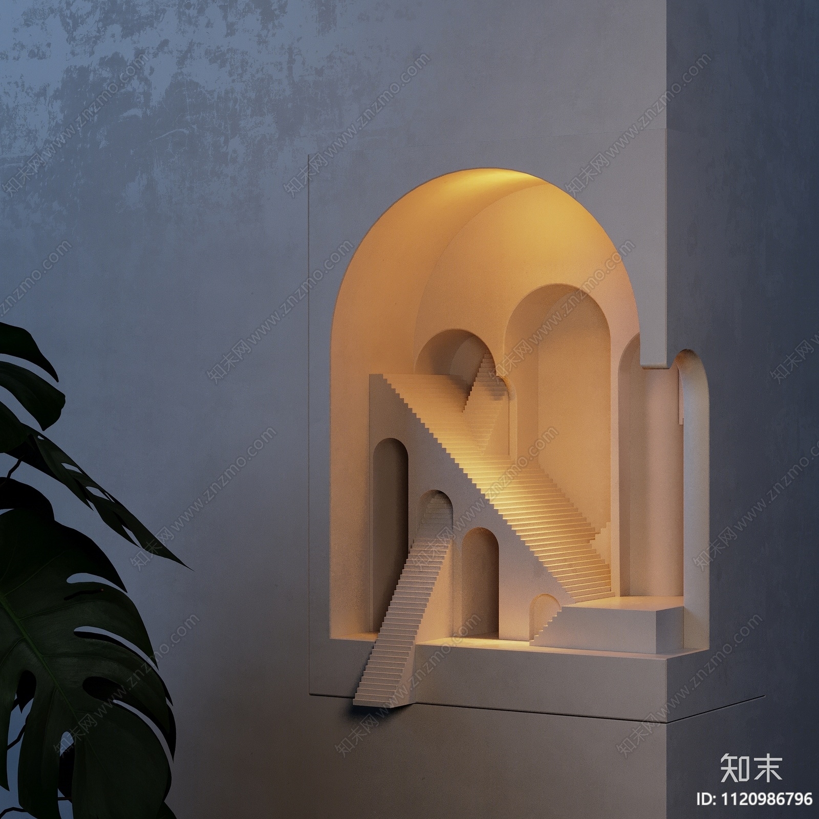 现代石膏壁灯3d模型下载【id1120986796】知末3d模型网