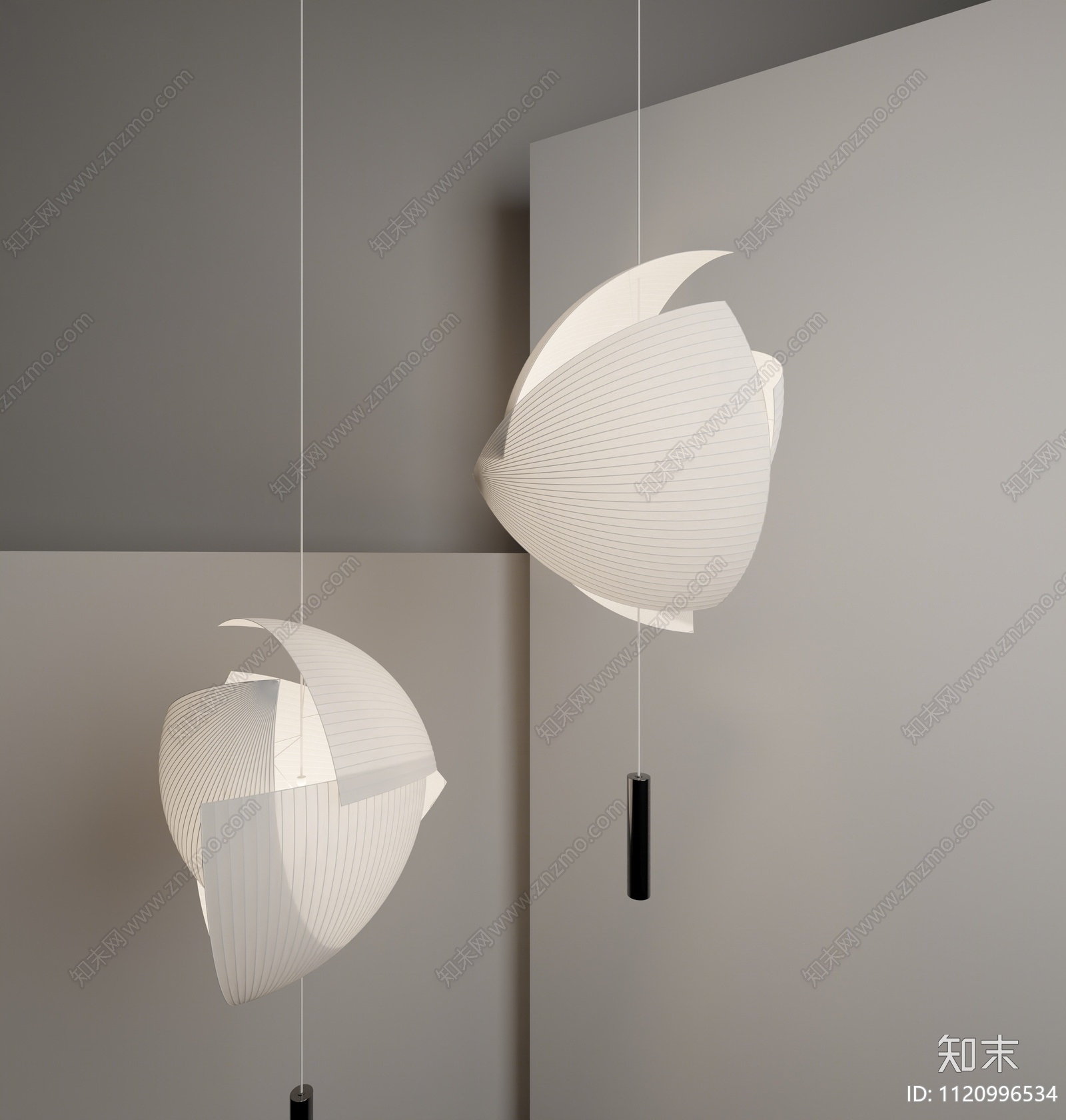 现代简约吊灯3d模型下载【id1120996534】知末3d模型网