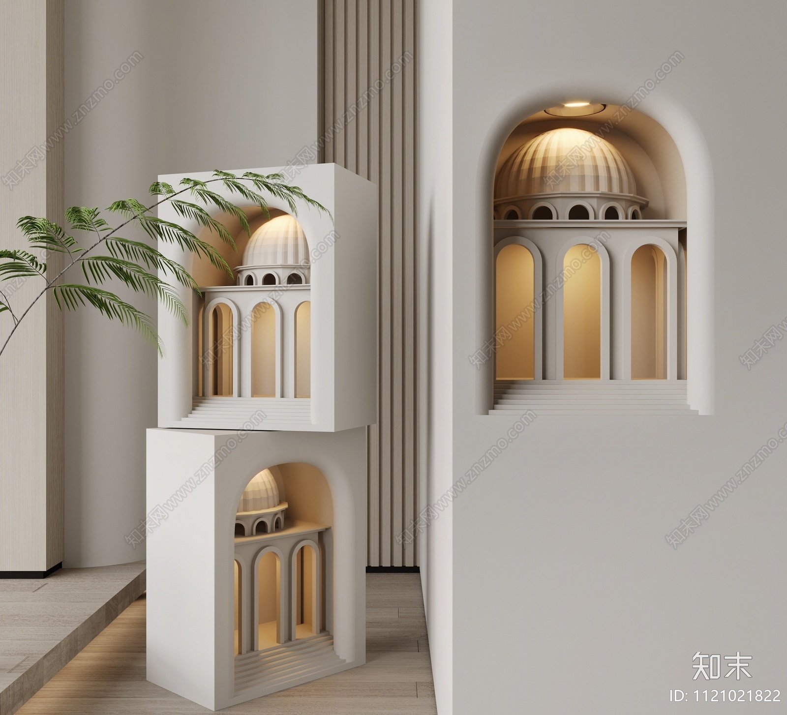 现代内嵌式转角石膏灯3d模型下载【id1121021822】知末3d模型网