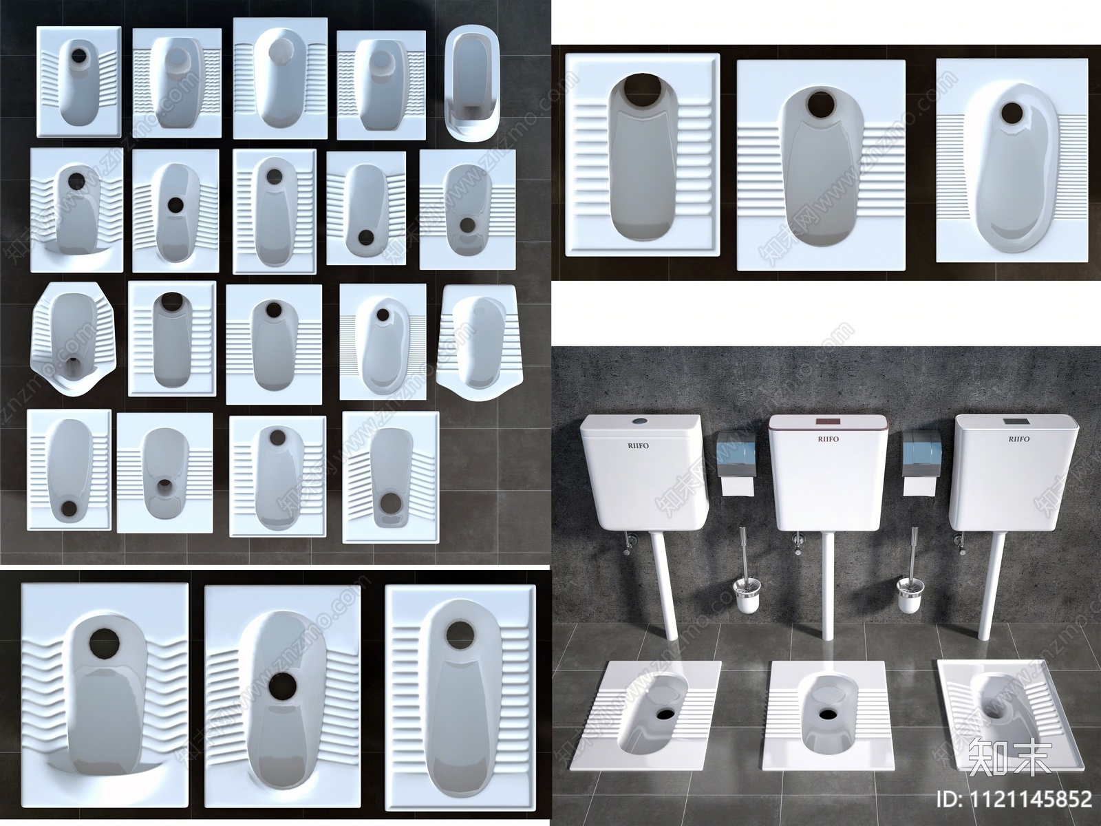 蹲便器3d模型下载【id1121145852】知末3d模型网