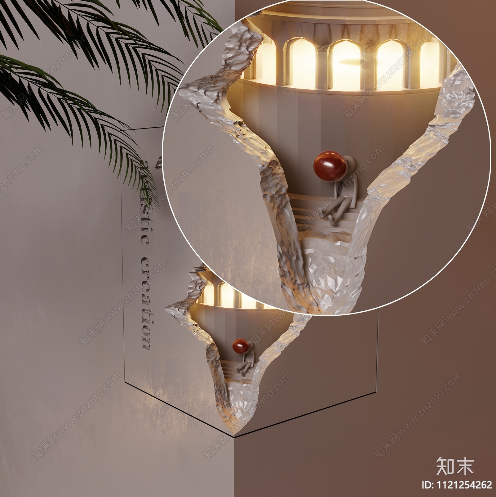 现代嵌入式石膏灯3d模型下载【id1121254262】知末3d模型网