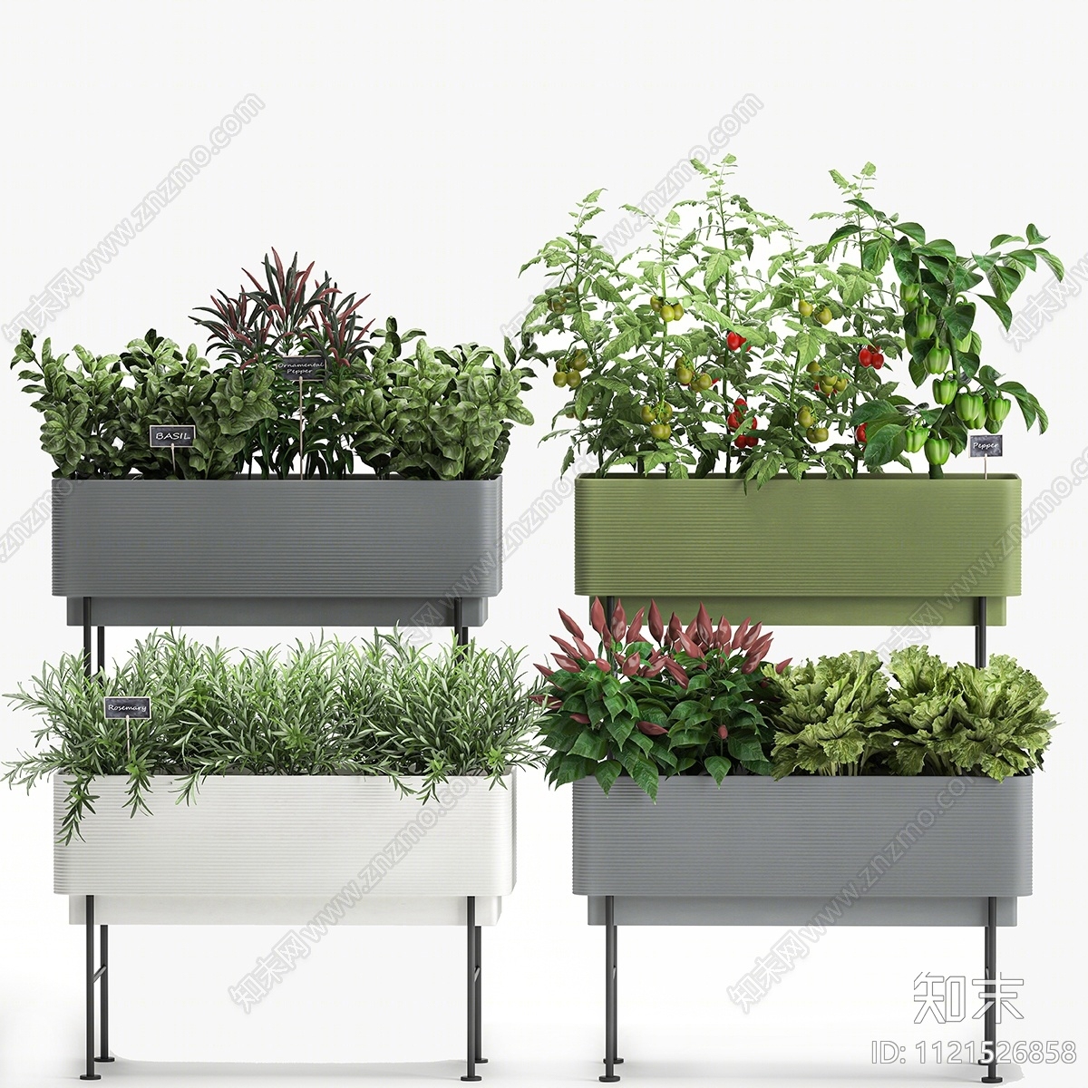绿植花箱3d模型下载【id1121526858】知末3d模型网