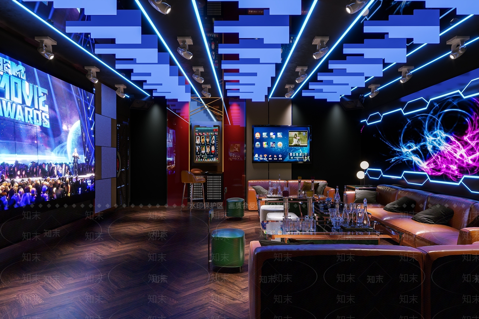 现代KTV包厢3D模型下载【ID:1121876201】_知末3d模型网