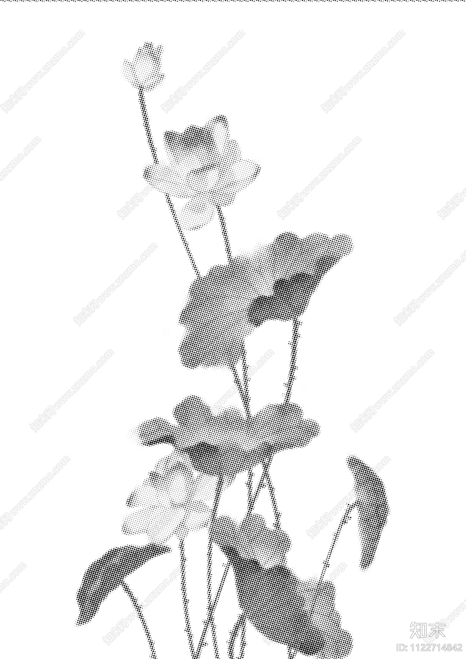 荷花穿孔金属板贴图下载【id1122714842】【知末网贴图库】