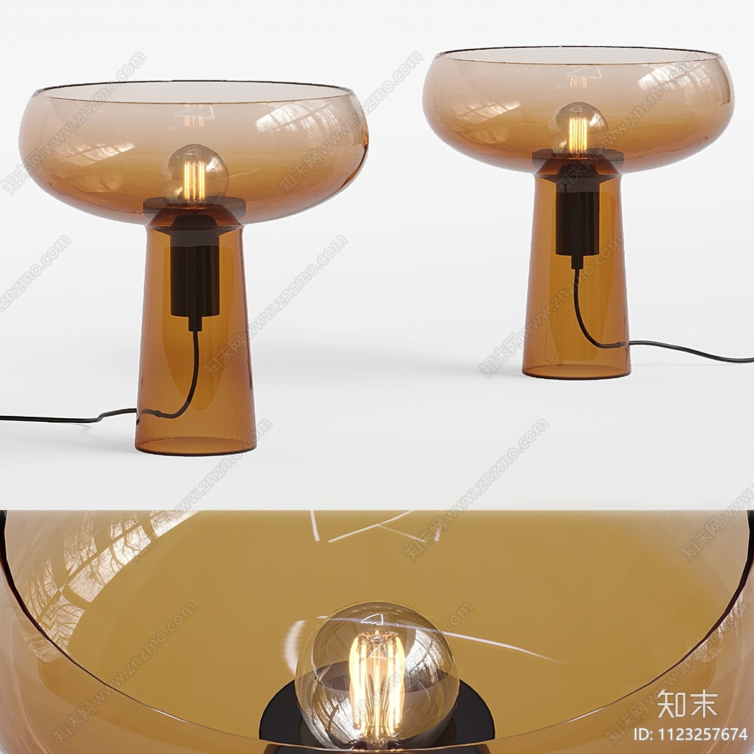 Bella现代玻璃台灯3d模型下载【id1123257674】知末3d模型网