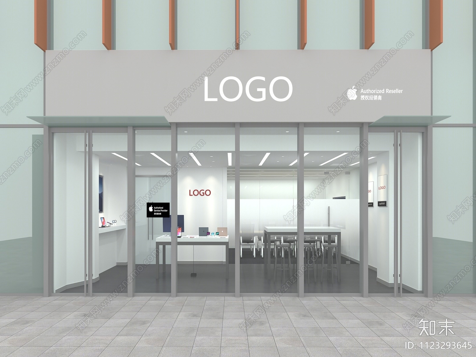 现代苹果专卖店3d模型下载【id1123293645】知末3d模型网