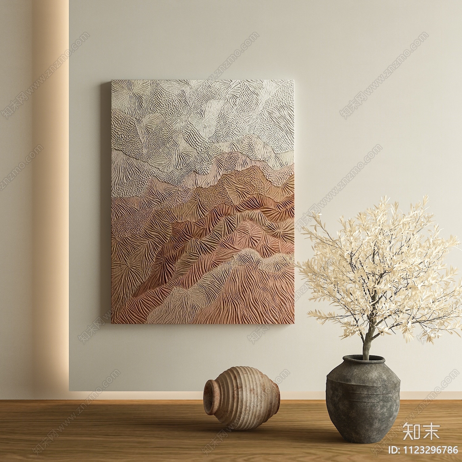 侘寂装饰画3d模型下载【id1123296786】知末3d模型网