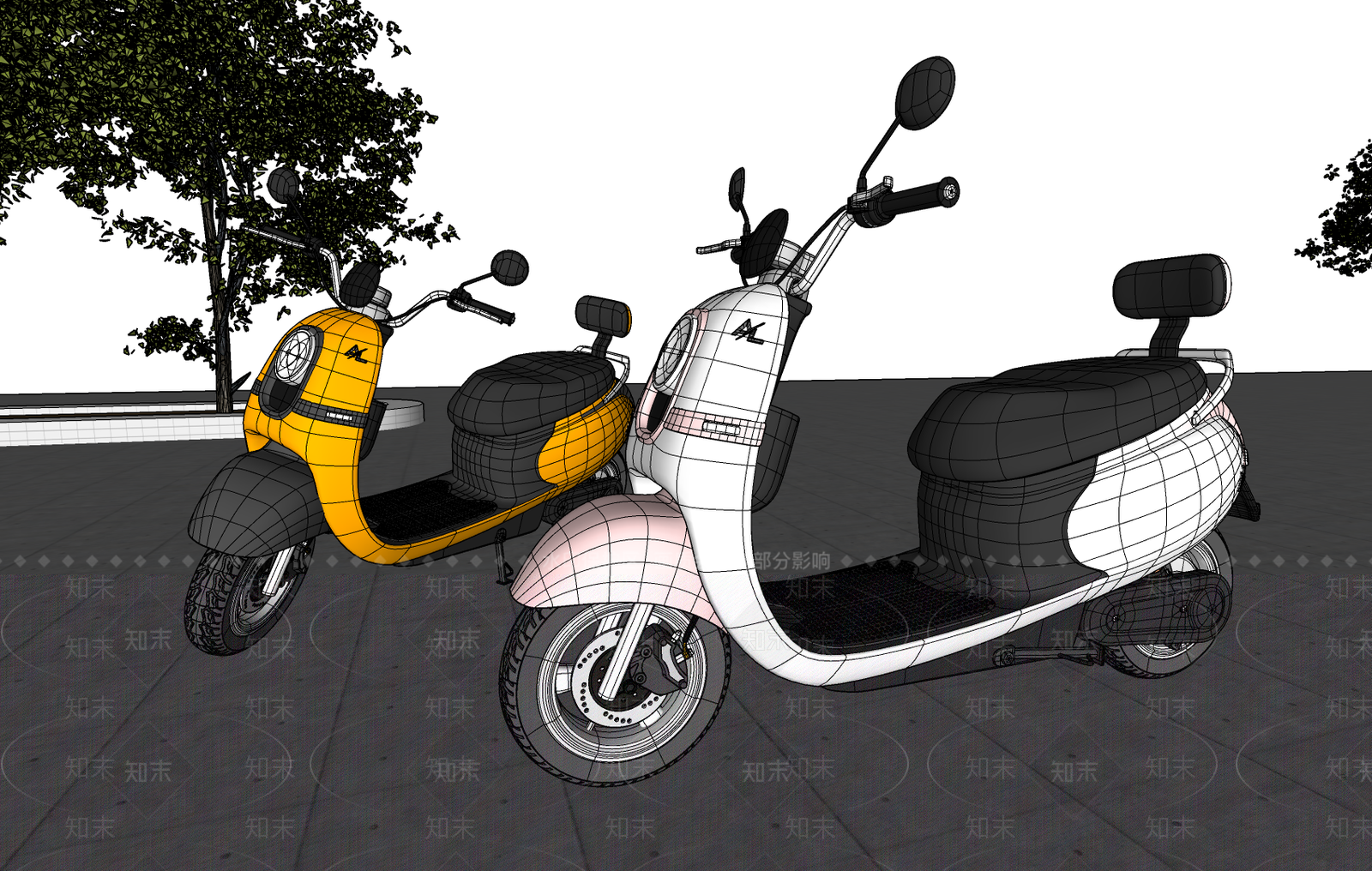 电动车SU模型下载【ID:1123323927】_知末su模型网