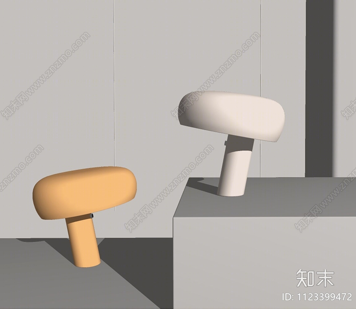 现代蘑菇台灯su模型下载【id1123399472】知末su模型网