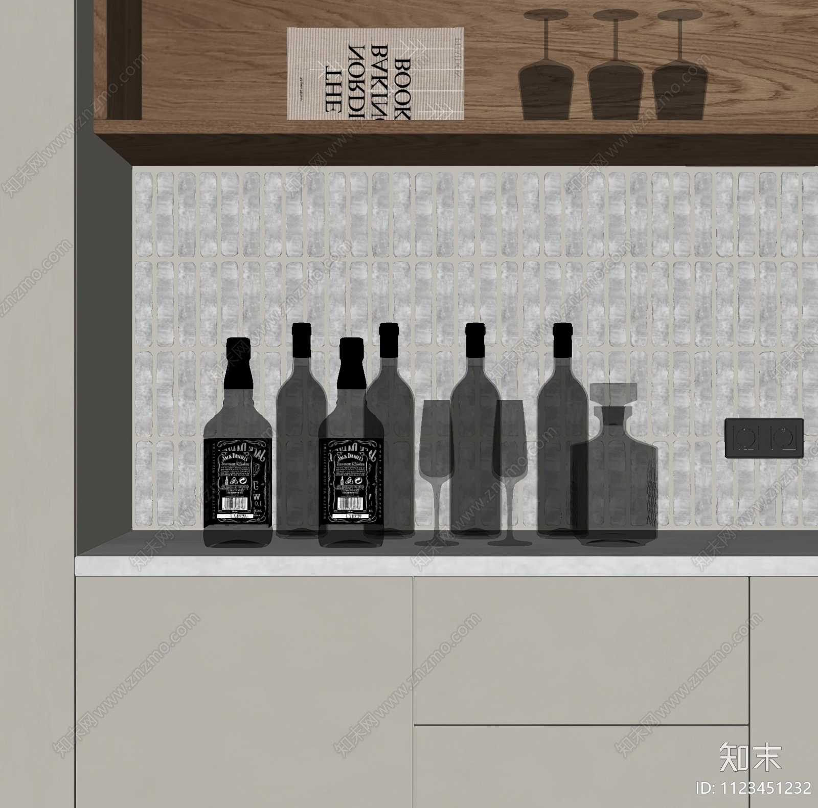 酒瓶酒杯su模型下载【id1123451232】知末su模型网