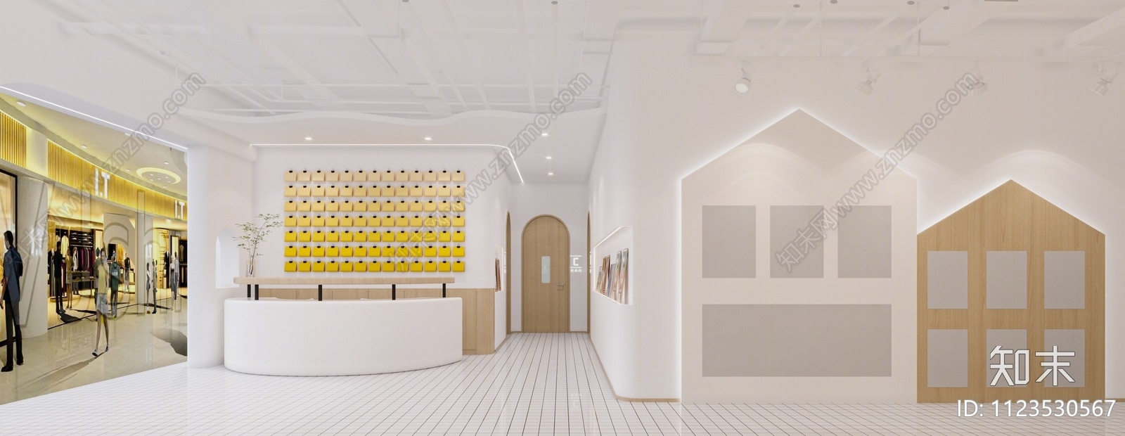 现代儿童绘画书法培训学校3d模型下载【id1123530567】知末3d模型网