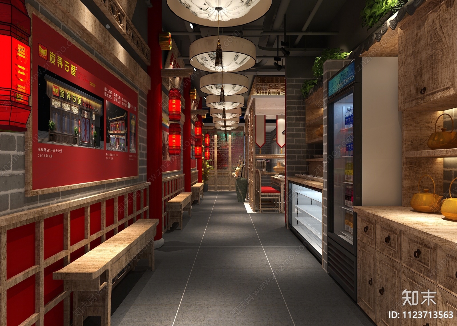 中式老北京火锅店3d模型下载【id1123713563】知末3d模型网