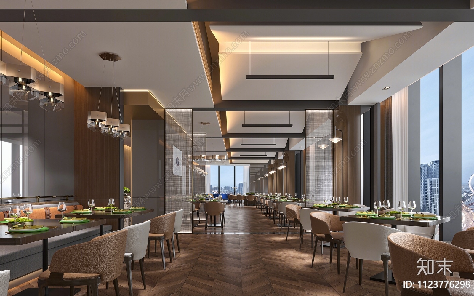 现代酒店自助餐厅3d模型下载【id1123776298】知末3d模型网