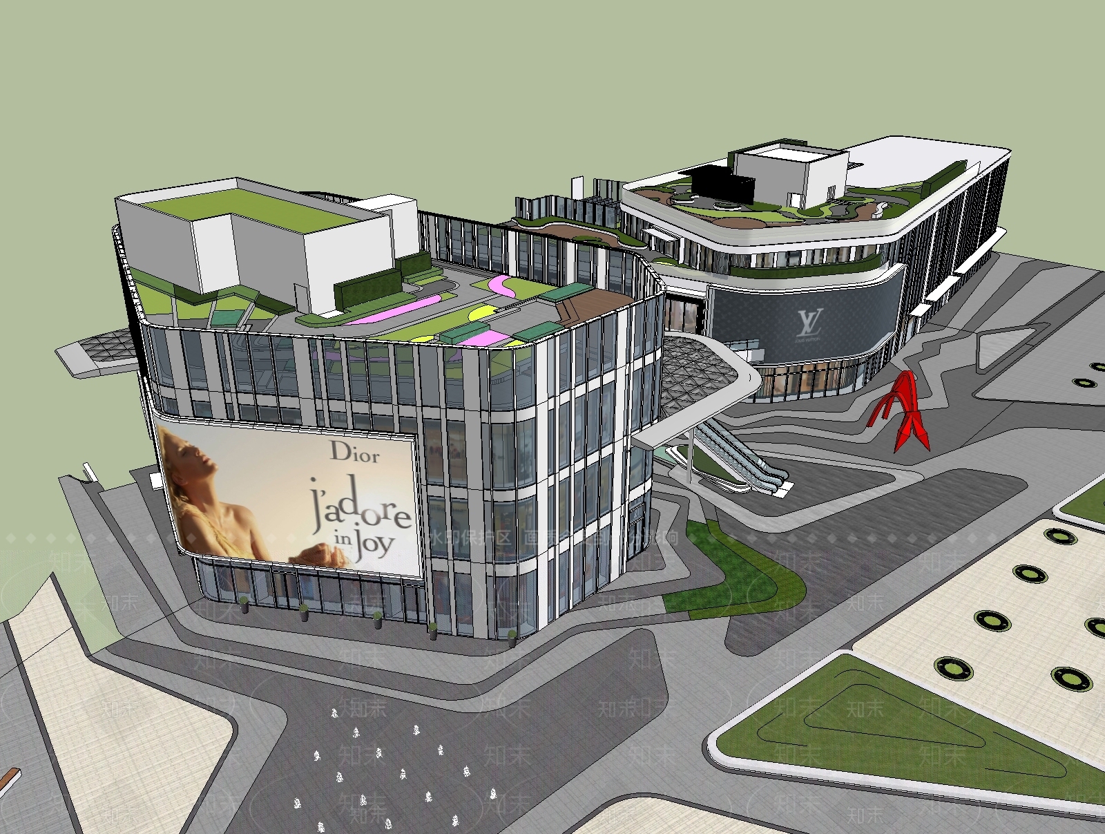 现代商业多层SU模型下载【ID:1123889017】_知末su模型网