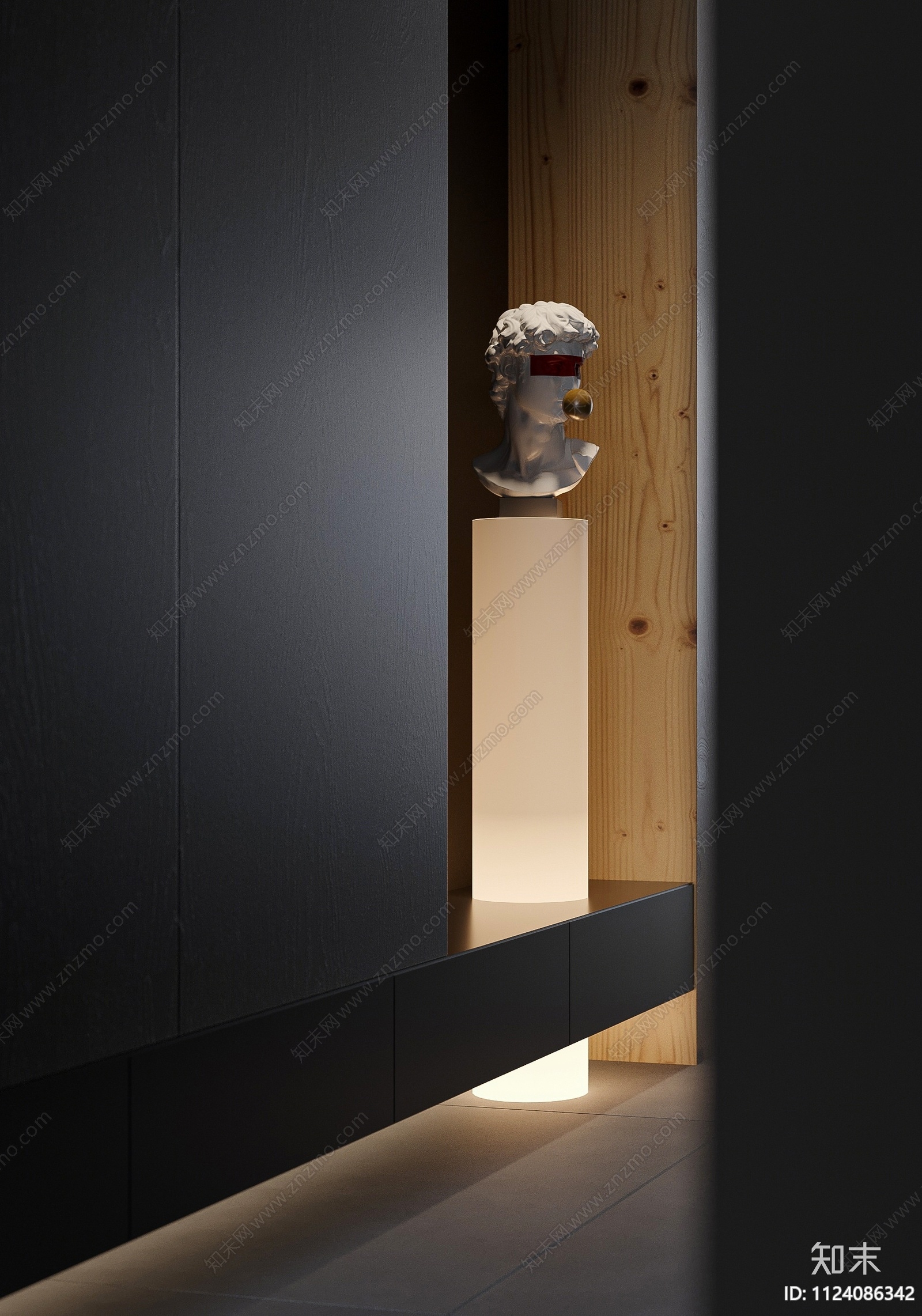 现代入户玄关3d模型下载【id1124086342】知末3d模型网