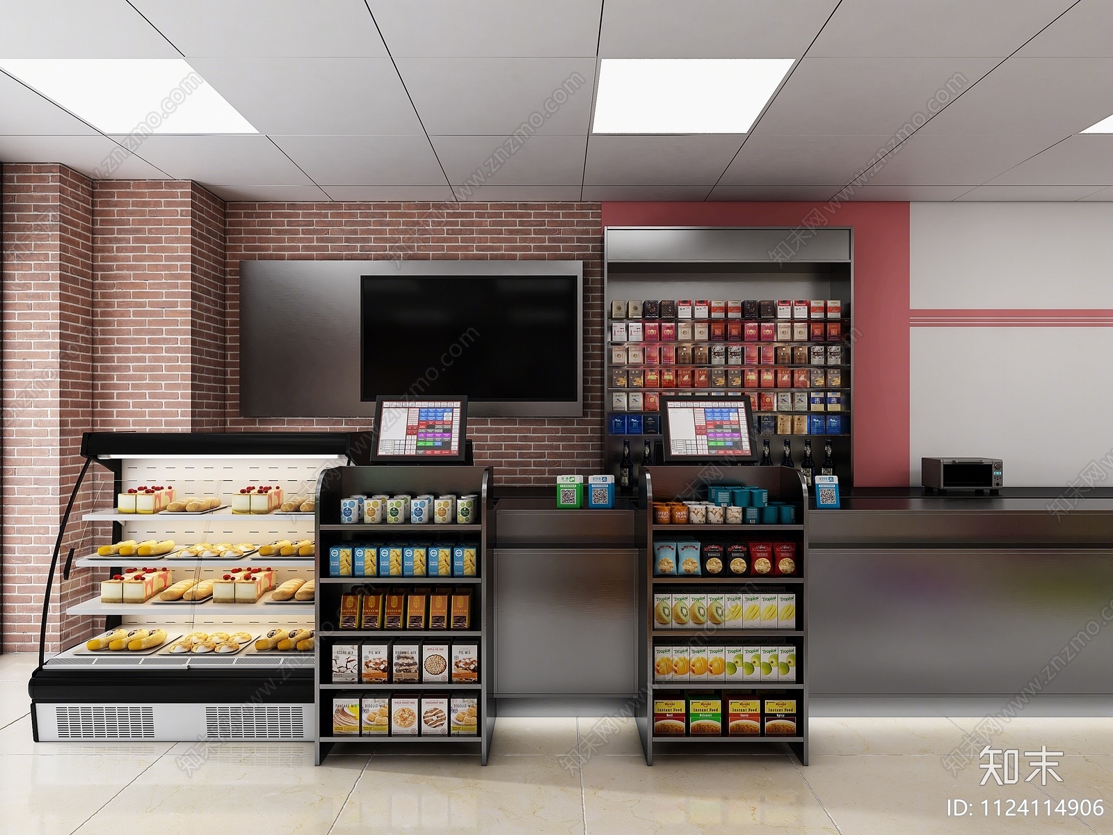 现代便利店3d模型下载【id1124114906】知末3d模型网