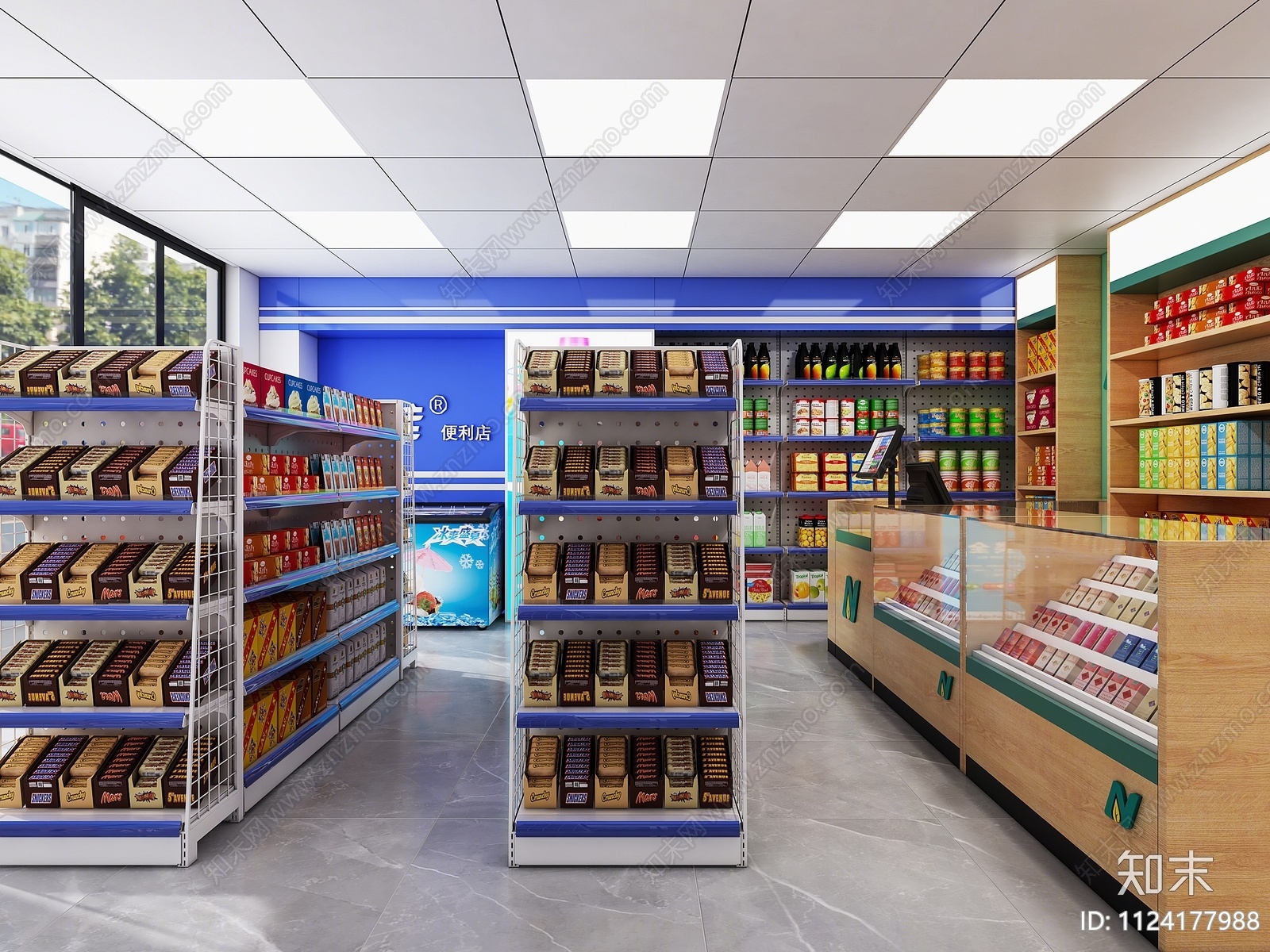 现代便利店3d模型下载【id1124177988】知末3d模型网