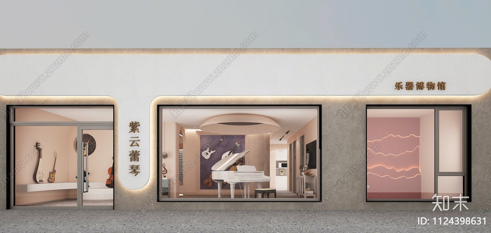 现代音乐培训机构3d模型下载【id1124398631】知末3d模型网