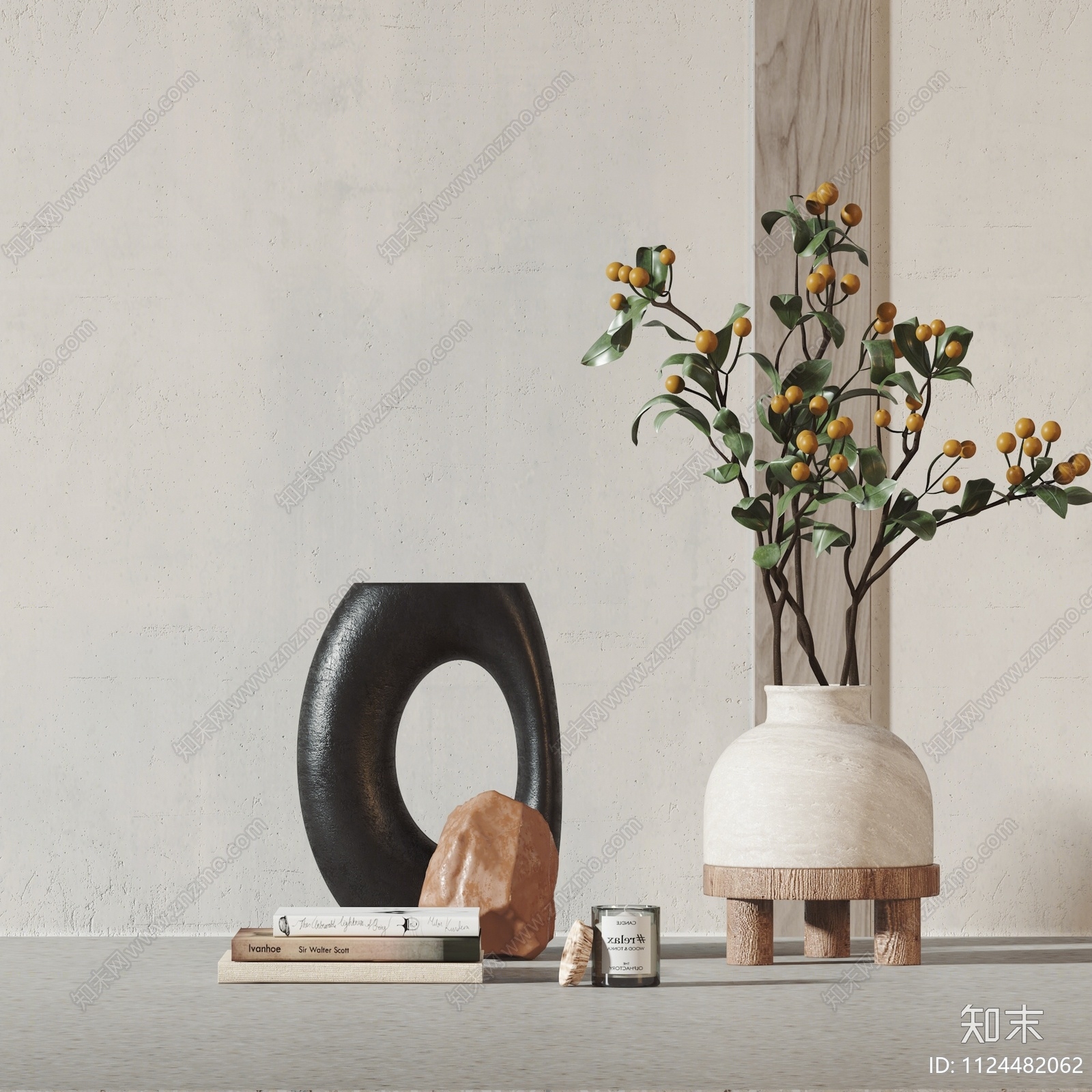 现代饰品摆件组合3d模型下载【id1124482062】知末3d模型网