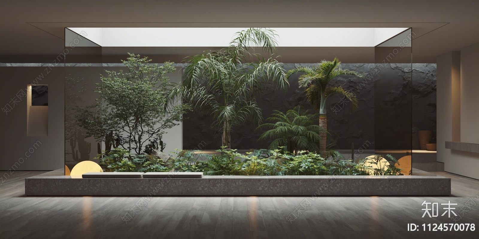 现代室内景观造景3d模型下载【id1124570078】知末3d模型网