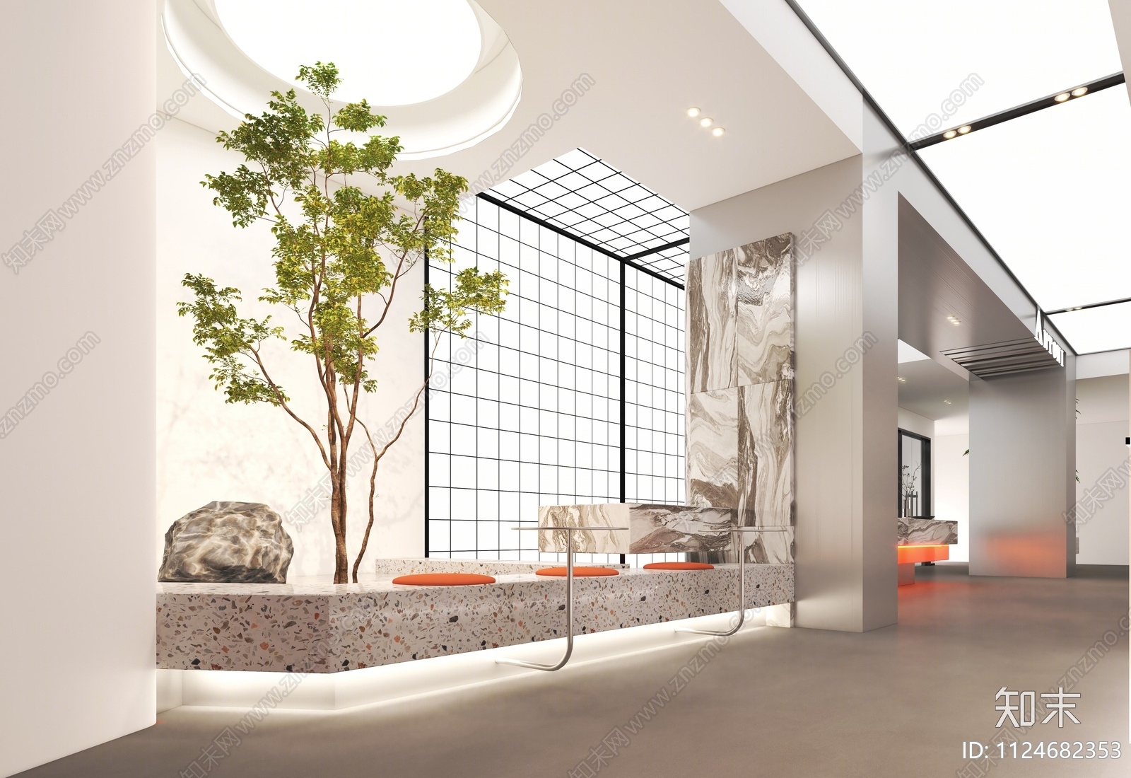 现代办公室前台3d模型下载【id1124682353】知末3d模型网