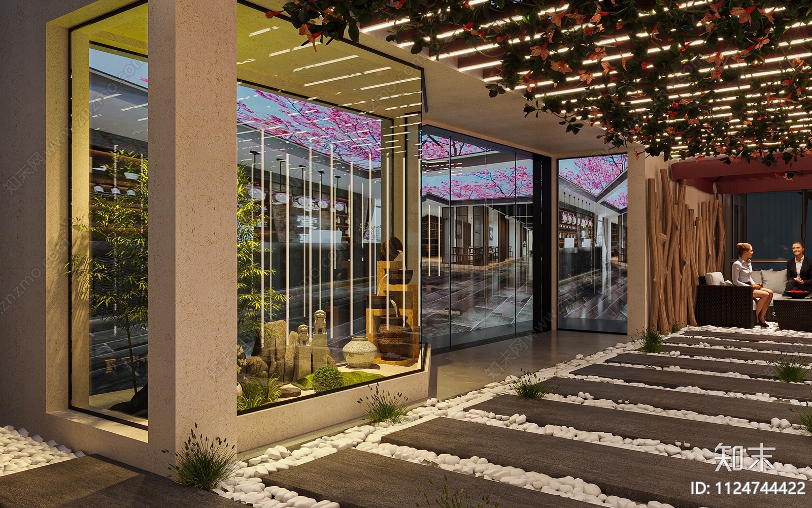 现代酒店门头3d模型下载【id1124744422】知末3d模型网