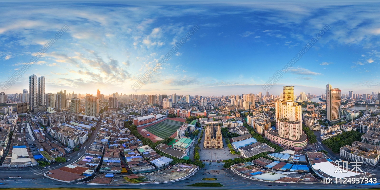 白天城市全景HDR贴图下载【ID:1124957343】_【知末网贴图库】