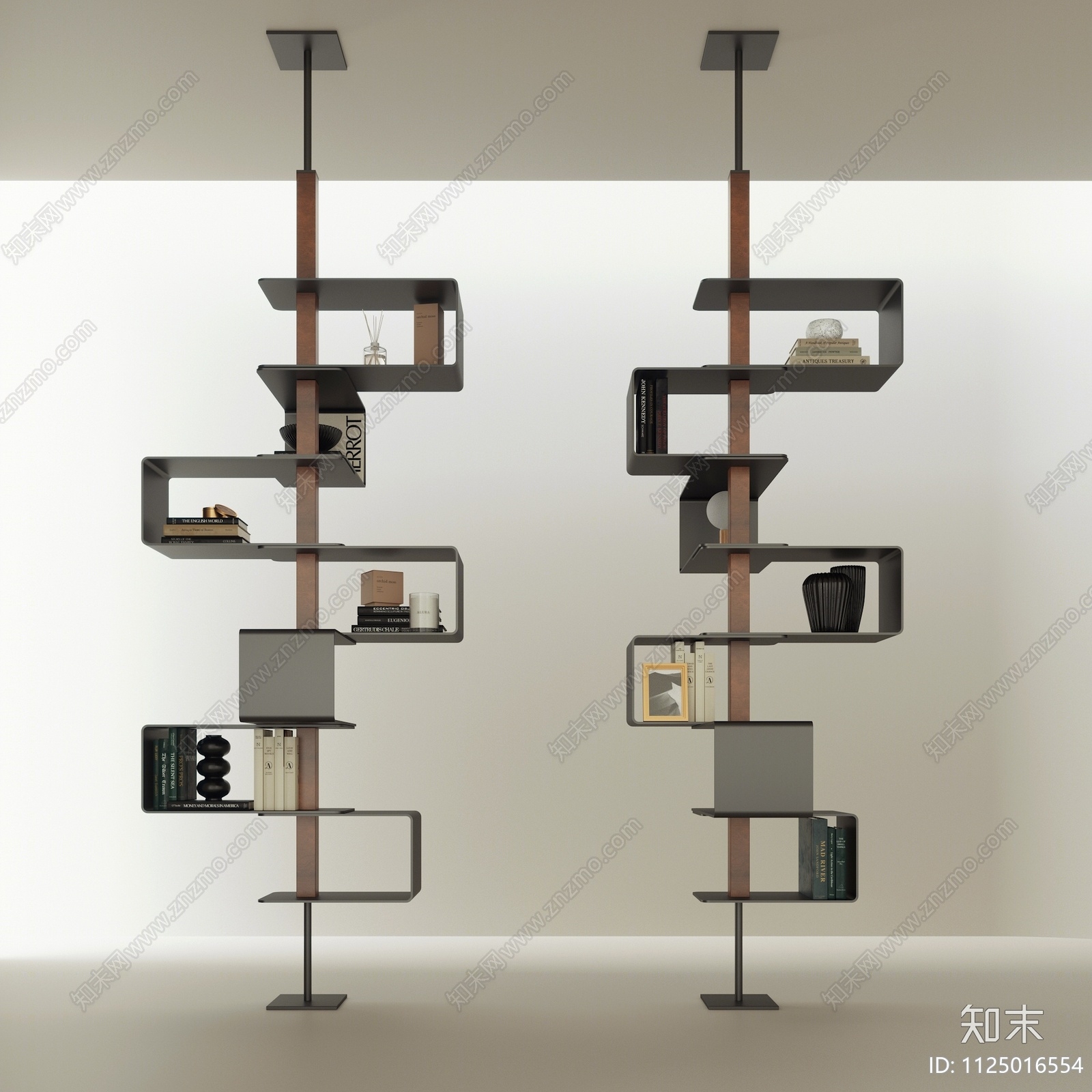 现代书架3d模型下载【id1125016554】知末3d模型网