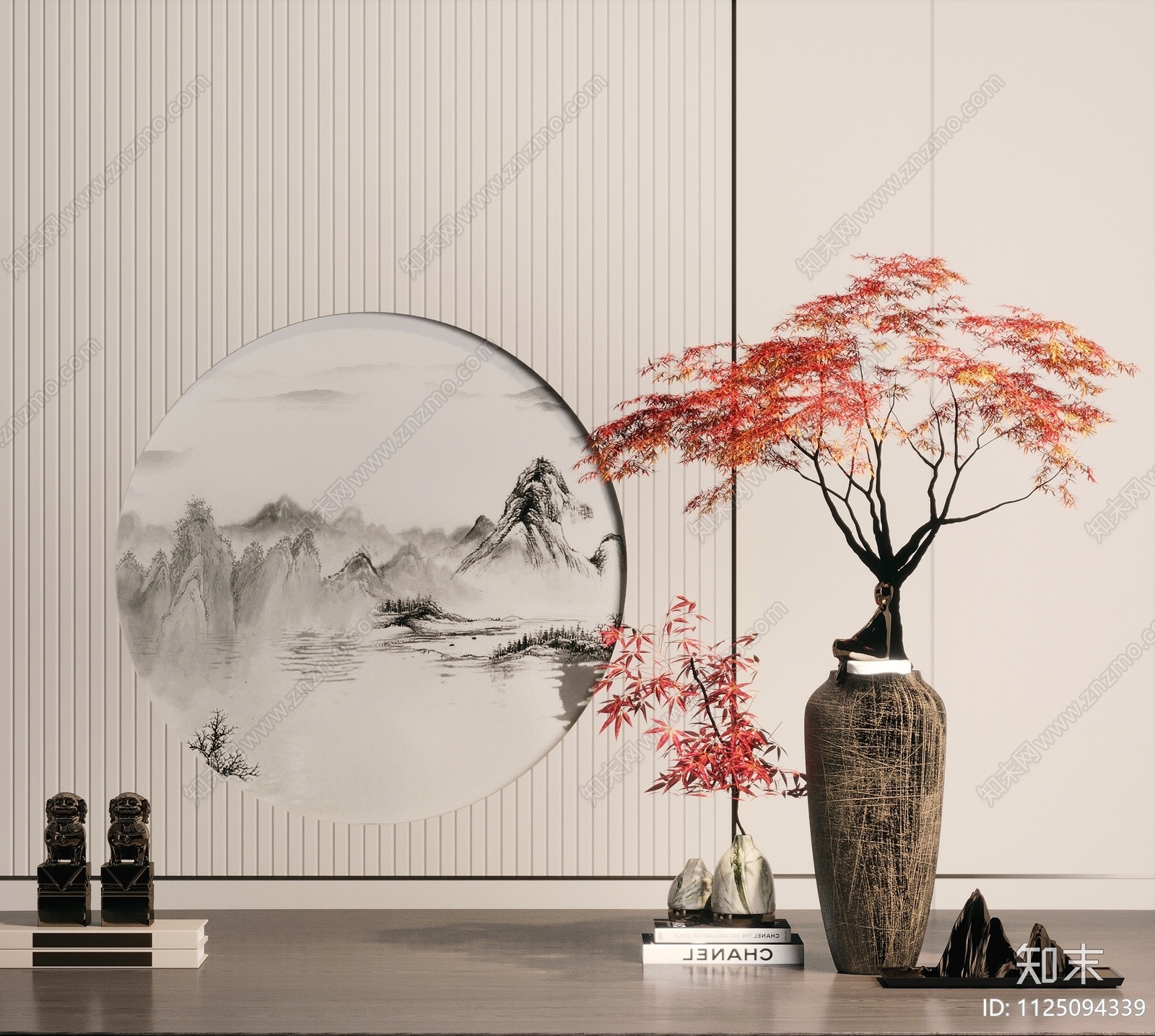 新中式饰品摆件组合3d模型下载【id1125094339】知末3d模型网