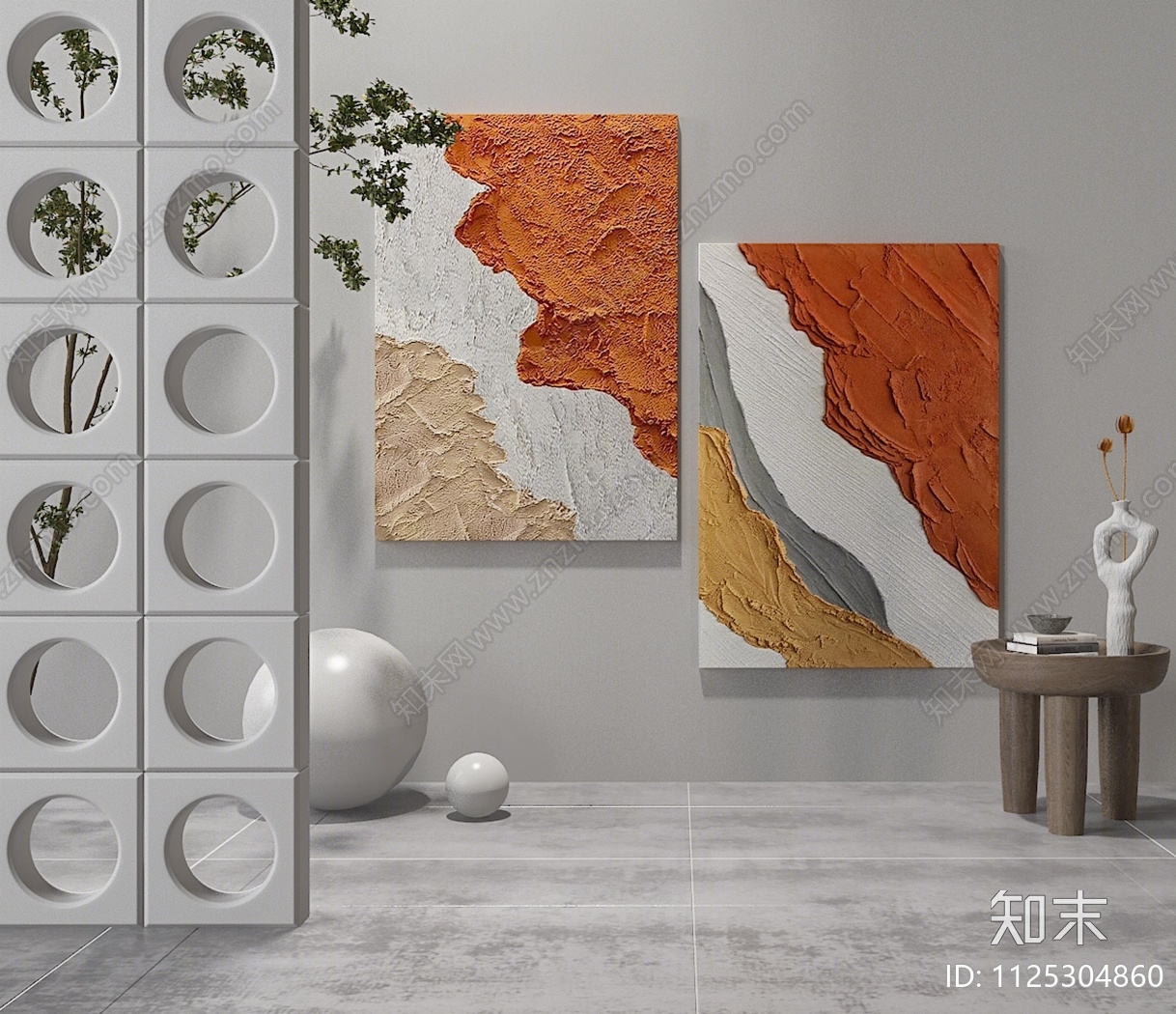 现代装饰画3d模型下载【id1125304860】知末3d模型网