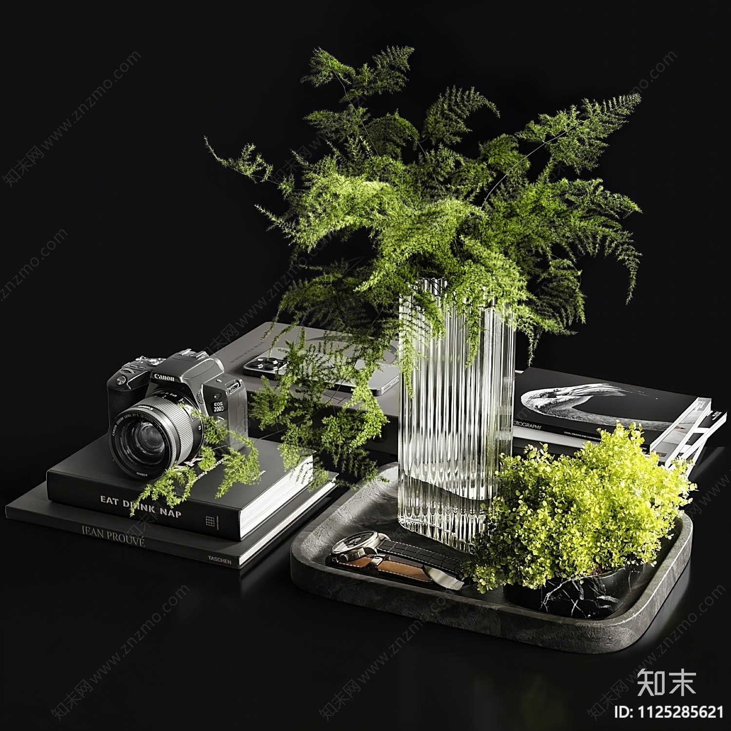 现代摆件组合3d模型下载【id1125285621】知末3d模型网
