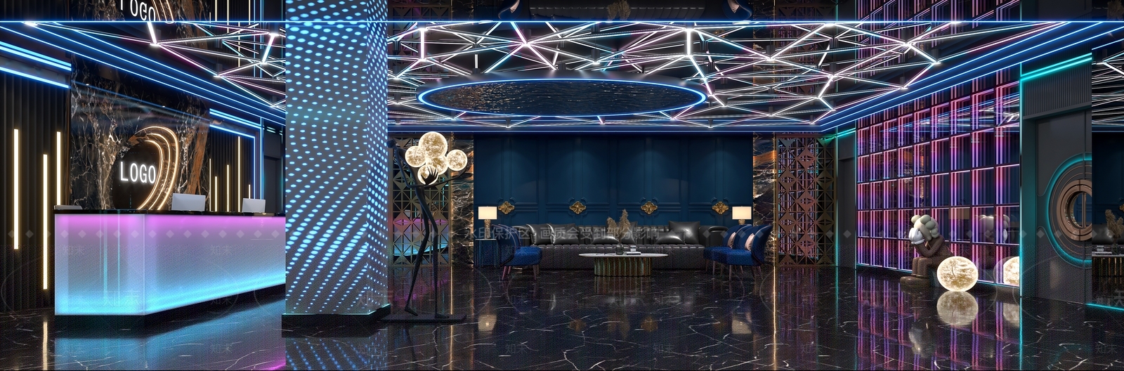 现代KTV前台3D模型下载【ID:1125279033】_知末3d模型网