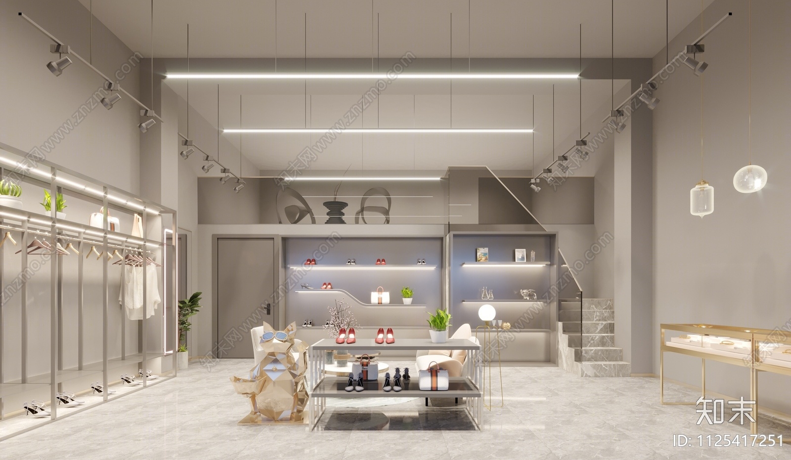现代潮牌女装店3d模型下载【id1125417251】知末3d模型网