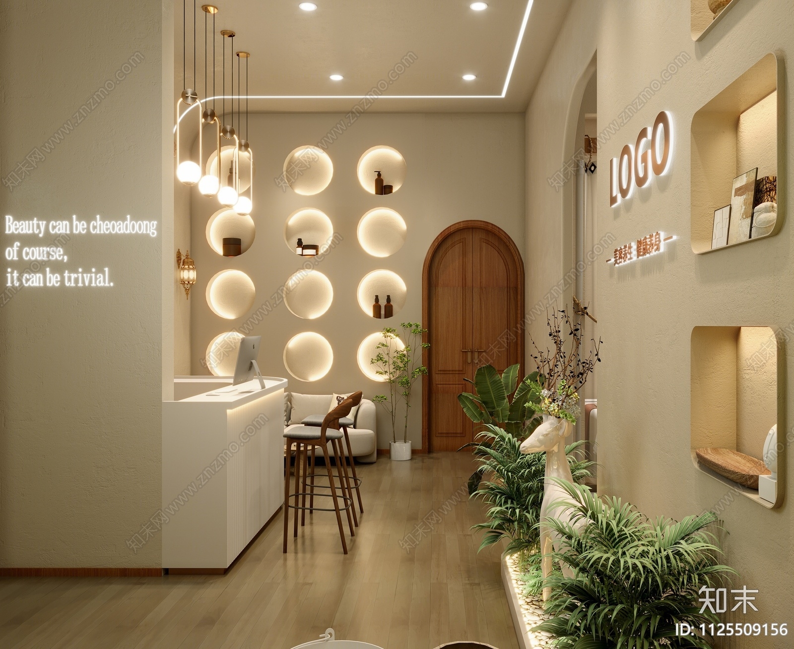 侘寂美容院3d模型下载【id1125509156】知末3d模型网