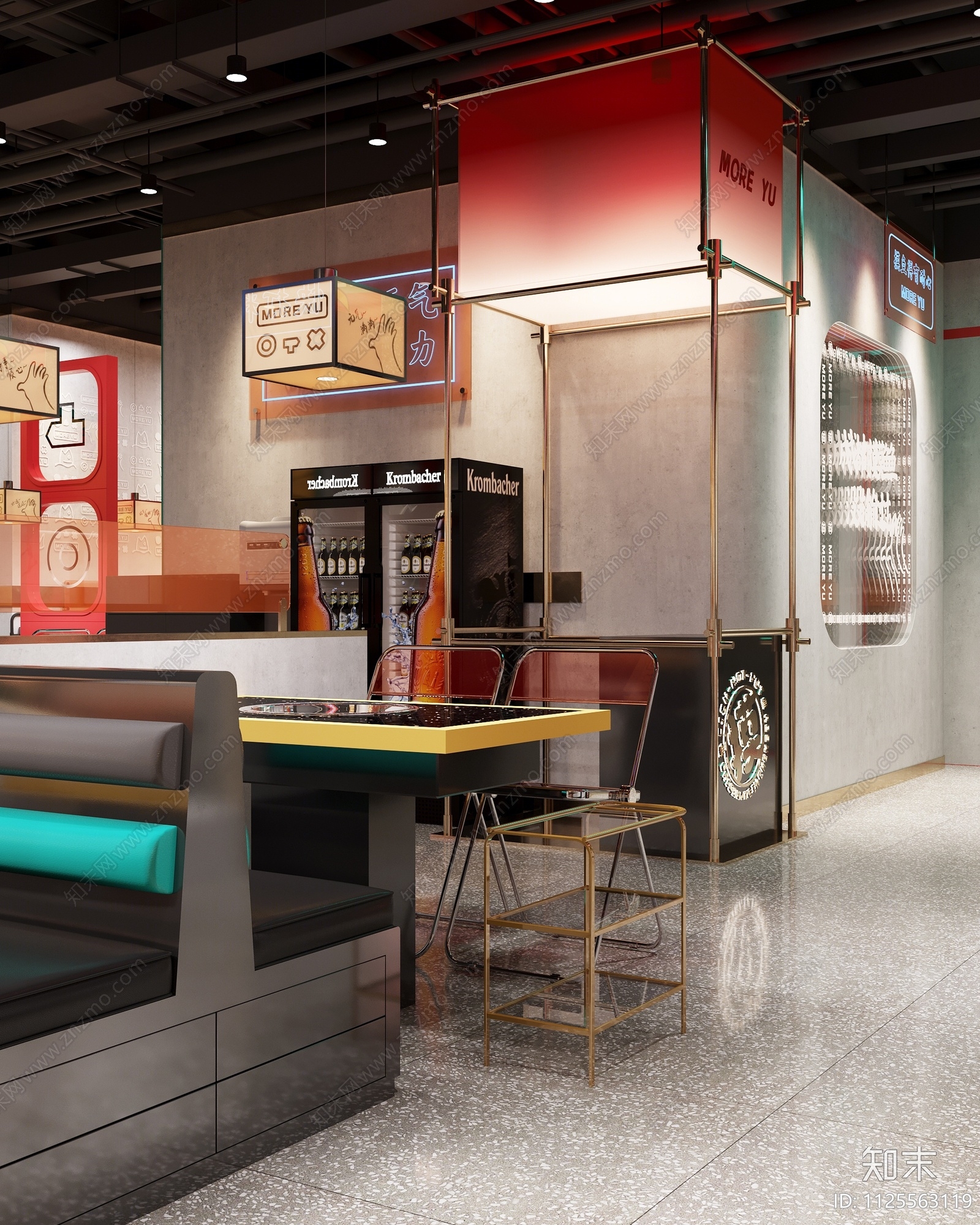 现代港式火锅店3d模型下载【id1125563119】知末3d模型网