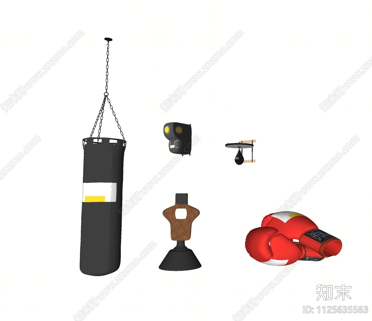 健身器材组合su模型下载【id1125635563】知末su模型网