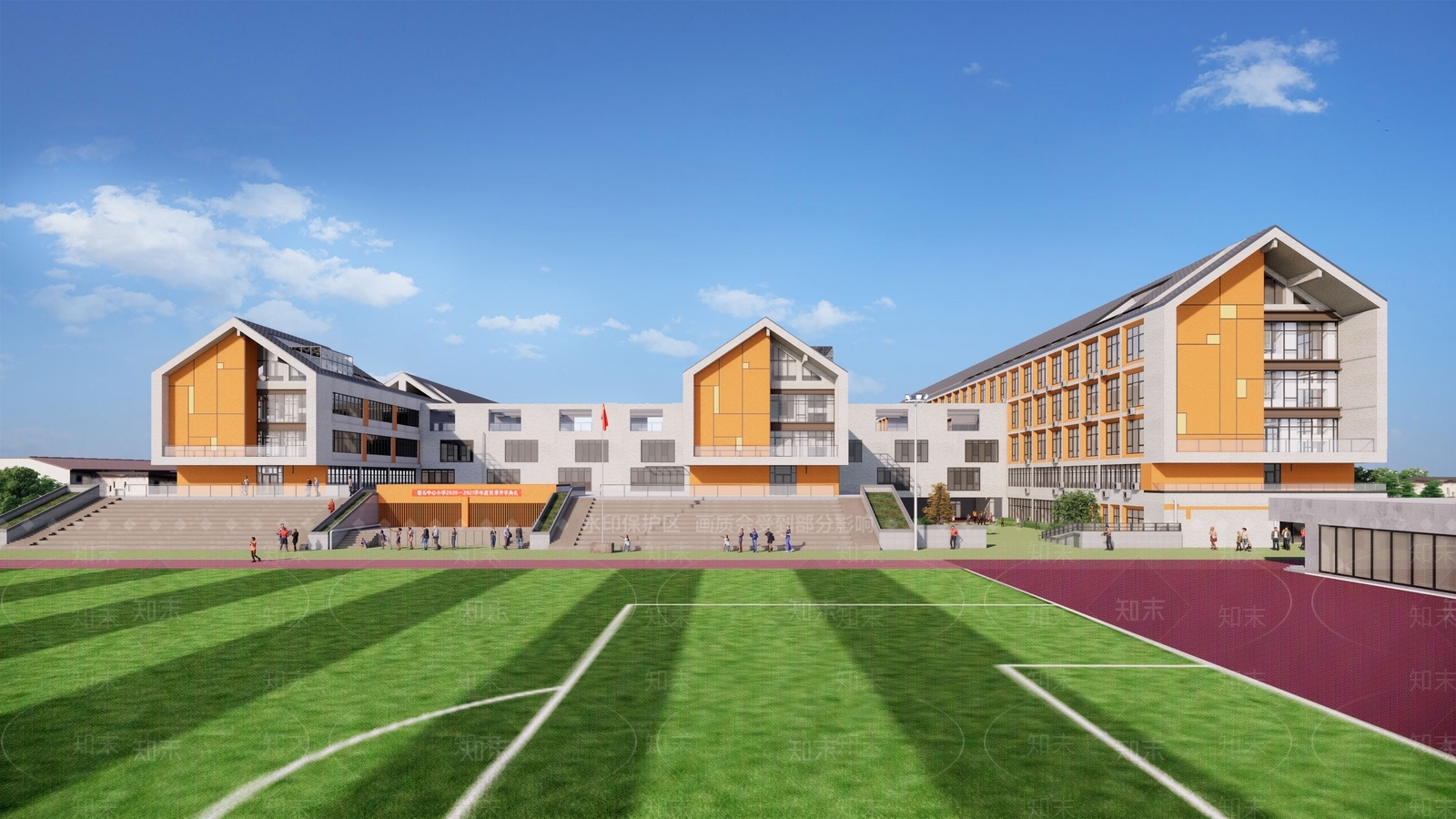 现代学校SU模型下载【ID:1125649930】_知末su模型网