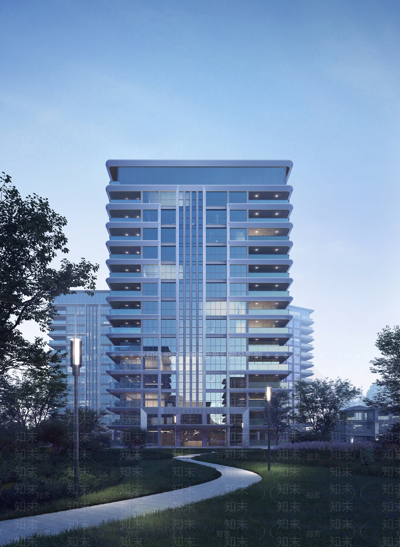 现代高层住宅建筑3D模型下载【ID:1125870196】_知末3d模型网