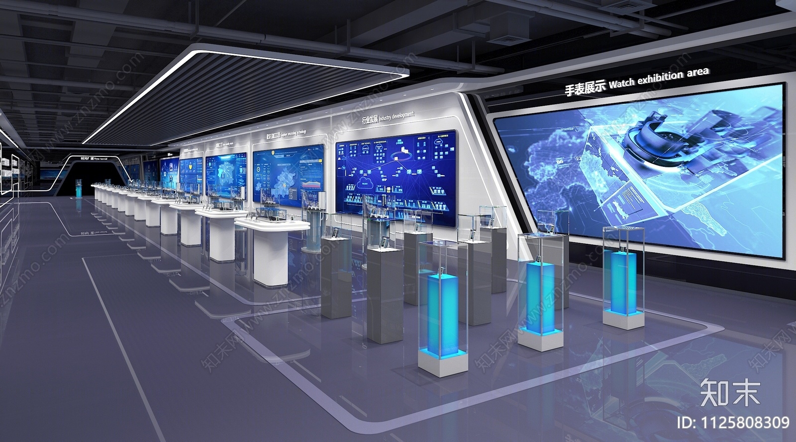 现代科技展厅3d模型下载【id1125808309】知末3d模型网