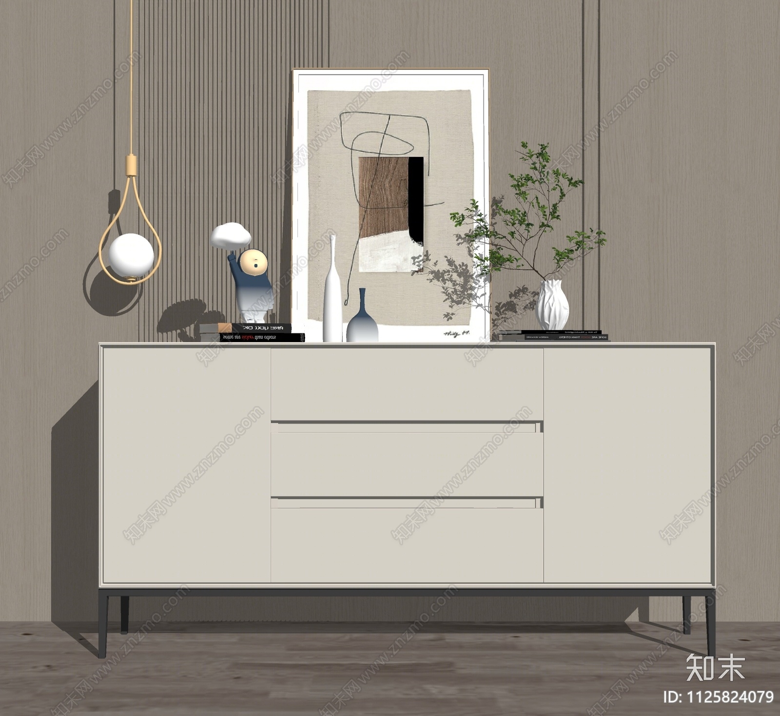 现代玄关柜su模型下载【id1125824079】知末su模型网