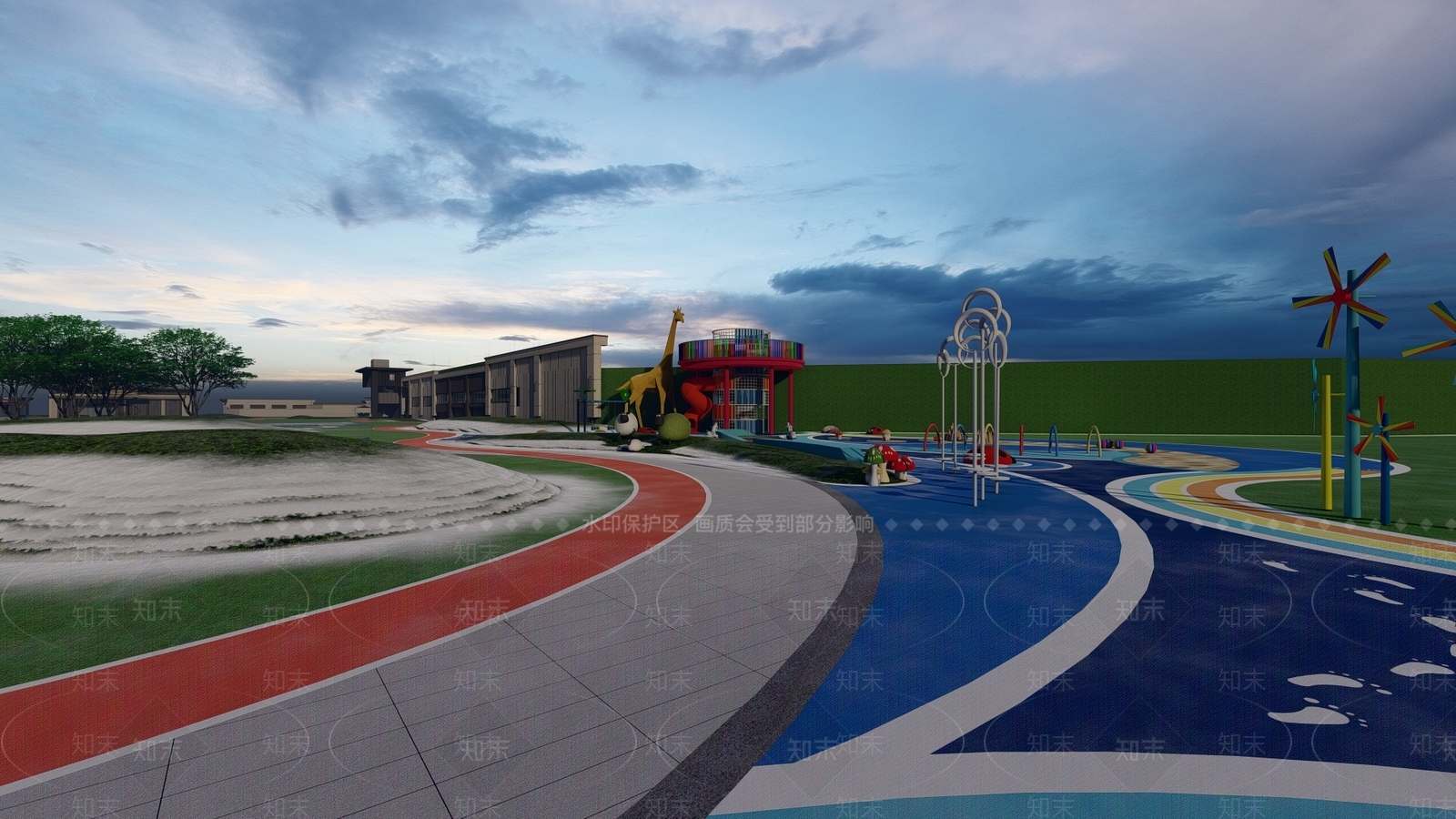 现代儿童游乐区SU模型下载【ID:1126022586】_知末su模型网