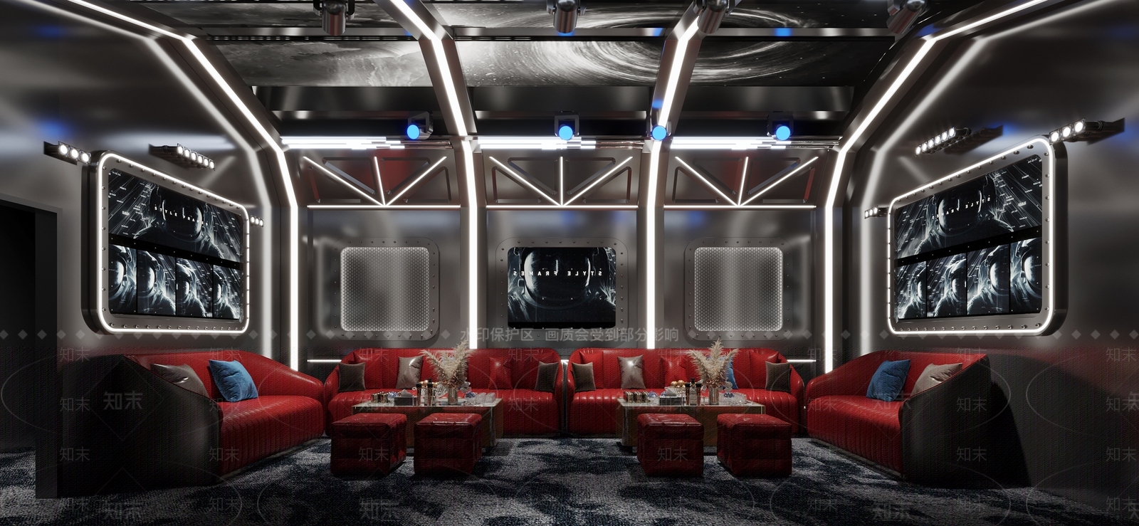 现代ktv包厢3D模型下载【ID:1126093699】_知末3d模型网