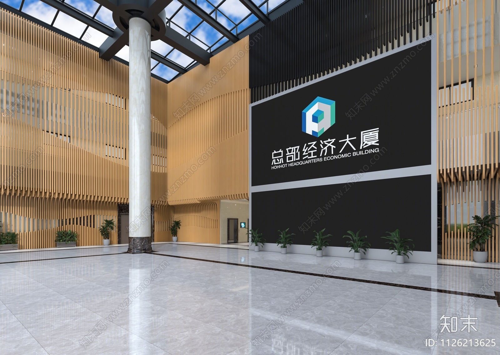 现代公司大厅3d模型下载【id1126213625】知末3d模型网